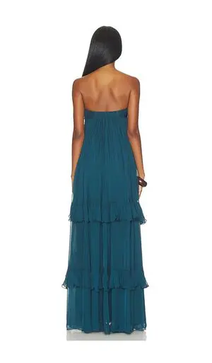 Rococo Sand Strapless Ruffle Maxi Dress