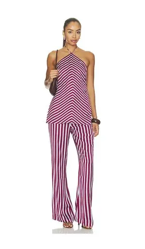 Rococo Sand Halter Neck Top In Burgundy