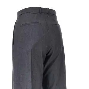 JIL SANDER Draped-effect Fil-à-fil Wool Pants - Grey
