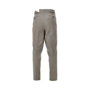 LUIGI BIANCHI Pleated Chevron Wool Pants