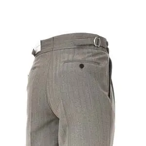 LUIGI BIANCHI Pleated Chevron Wool Pants