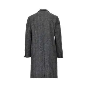 LUIGI BIANCHI Herringbone Wool Midi Coat