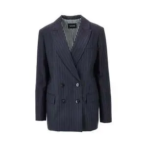 VITOVI Move' Pinstriped Wool Jacket - Blue