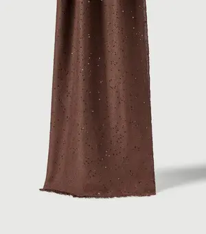 Brunello Cucinelli Cashmere-silk Embellished Scarf