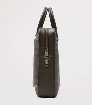 Burberry Canvas City Check Briefcase