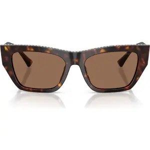 JIMMY CHOO Jc5035bf 54mm Cat Eye Sunglasses - Havana/dark Brown