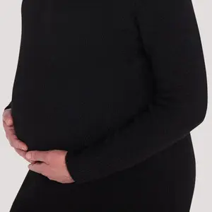 Motherhood Maternity Turtleneck Long Sleeve Sweater Dress - Black