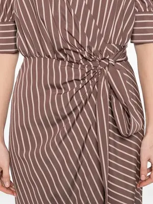 Pinko Striped Short Sleeve Maxi Shirt Dress