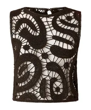Pinko Geometric Crocheted Sleeveless Top