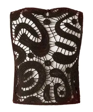 Pinko Geometric Crocheted Sleeveless Top