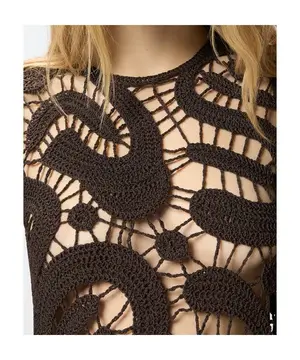 Pinko Geometric Crocheted Sleeveless Top