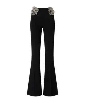 Pinko Floral-appliqué Flared Trousers