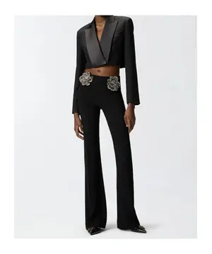 Pinko Floral-appliqué Flared Trousers