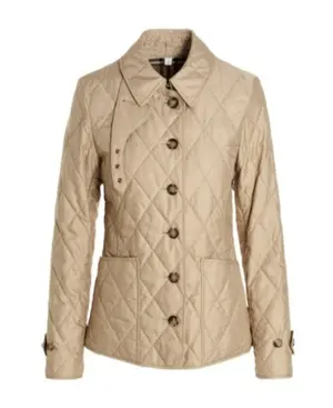 Burberry Quilted And Folded Collar Cotton Dress