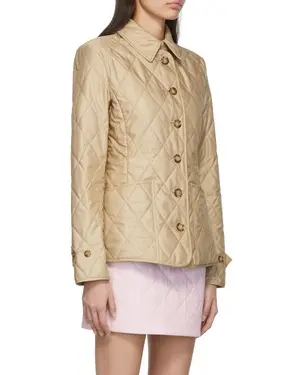 Burberry Quilted And Folded Collar Cotton Dress