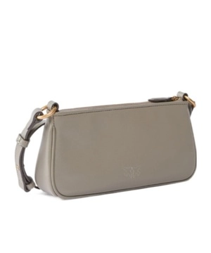 Pinko Leather Mini Half Moon Baguette Crossbody Bag