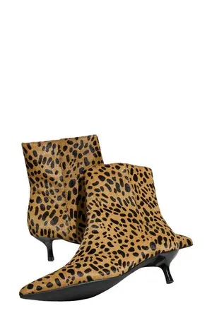 Yosi Samra Soho Genuine Calf Hair Bootie - Leopard