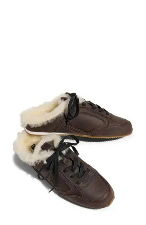 Yosi Samra Uptown Slide Sneaker With Faux Fur Trim