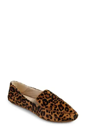 Yosi Samra Vivina Croc Embossed Leather Loafer Black/leopard