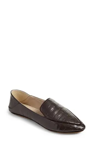 YOSI SAMRA Vivina Croc Embossed Leather Loafer