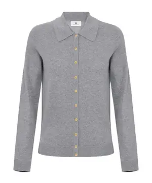 Elisabetta Franchi Cardigan In Knit Fabric - Grey