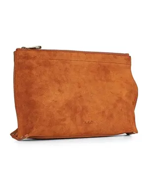 A.p.c. Logo Embossed Zipped Clutch Bag