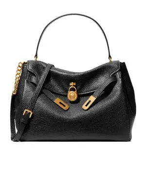 Michael Kors Large Textured Slouchy Satchel Bag - Black
