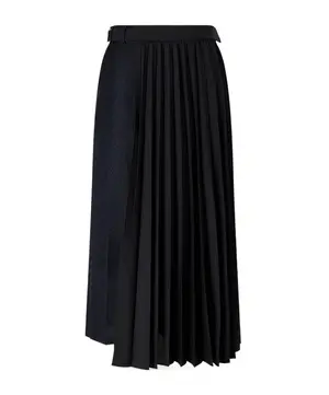 Sacai Double-faced Herringbone Pleated Skirt - No