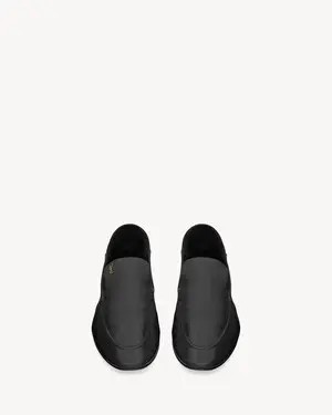 Saint Laurent Alain Slippers In Smooth Leather