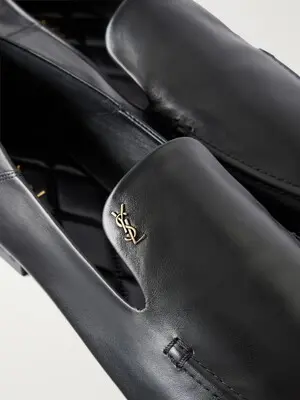 Saint Laurent Alain Slippers In Smooth Leather