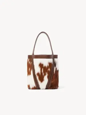 Chloé Small Spin Tote Bag In Hair-on Leather