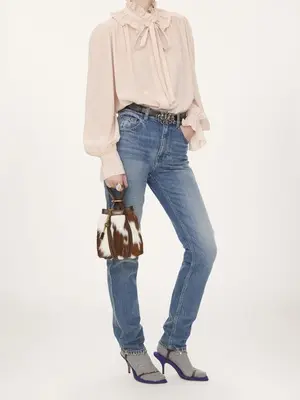 Chloé Small Spin Tote Bag In Hair-on Leather