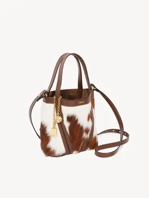 Chloé Small Spin Tote Bag In Hair-on Leather