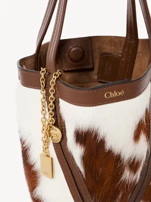 Chloé Small Spin Tote Bag In Hair-on Leather