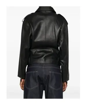 Emporio Armani Leather Jacket With A Zipper