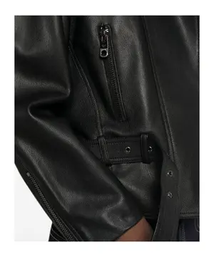 Emporio Armani Leather Jacket With A Zipper