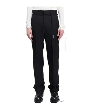 ANN DEMEULEMEESTER Worsted Wool Gabardine Trousers - Black