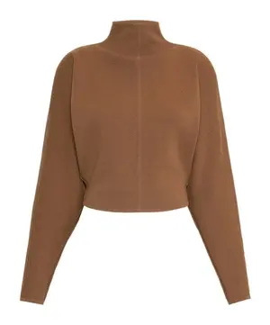 Max Mara Wool And Cashmere Cropped Jumper - Camel