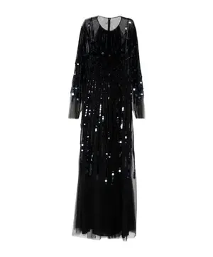 Alberta Ferretti Long-sleeved Dress - Black