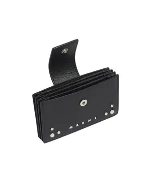 Marni Leather Card Holder With Studs
