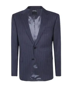 Zegna Pinstripe-pattern Wool Suit - Black