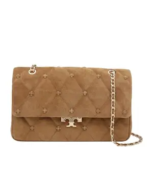 Tory Burch Bunny Knot Suede Shoulder Bag