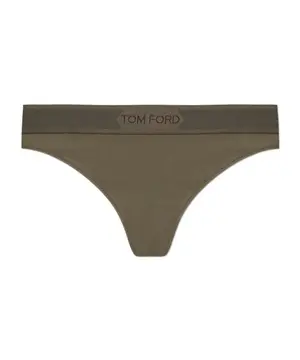 TOM FORD Logo Waistband Thong Briefs - Green