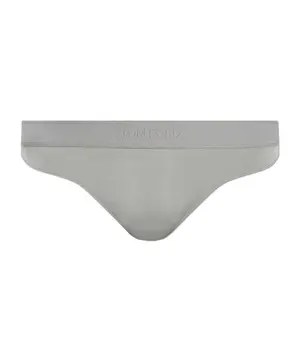 TOM FORD Logo Waistband Thong Briefs - Grey