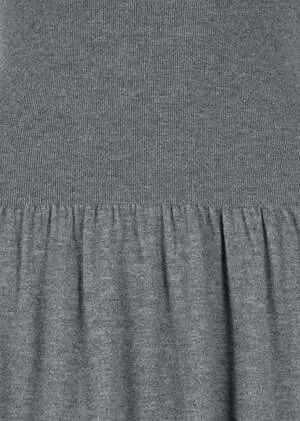 AMOMENTO Ribbed Shirring Knit Maxi Dress
