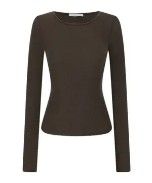 AMOMENTO Round T-shirt - Brown