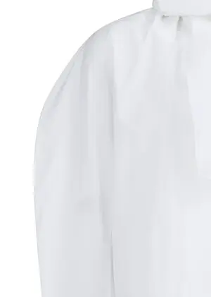 AMOMENTO Scarf-detail Long-sleeve Blouse - White