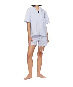 ENTIRE STUDIOS Striped Pajama Shorts - Blue