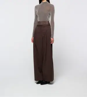 AMOMENTO Double-pleated Wide-leg Trousers