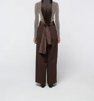 AMOMENTO Double-pleated Wide-leg Trousers